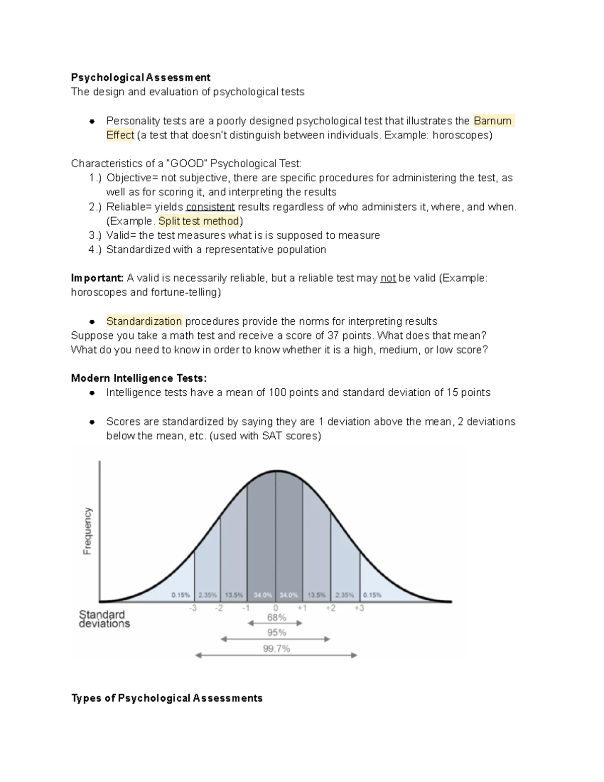 Quiz 9 Personality Theory Study Guide - Psychological Assessment The ...