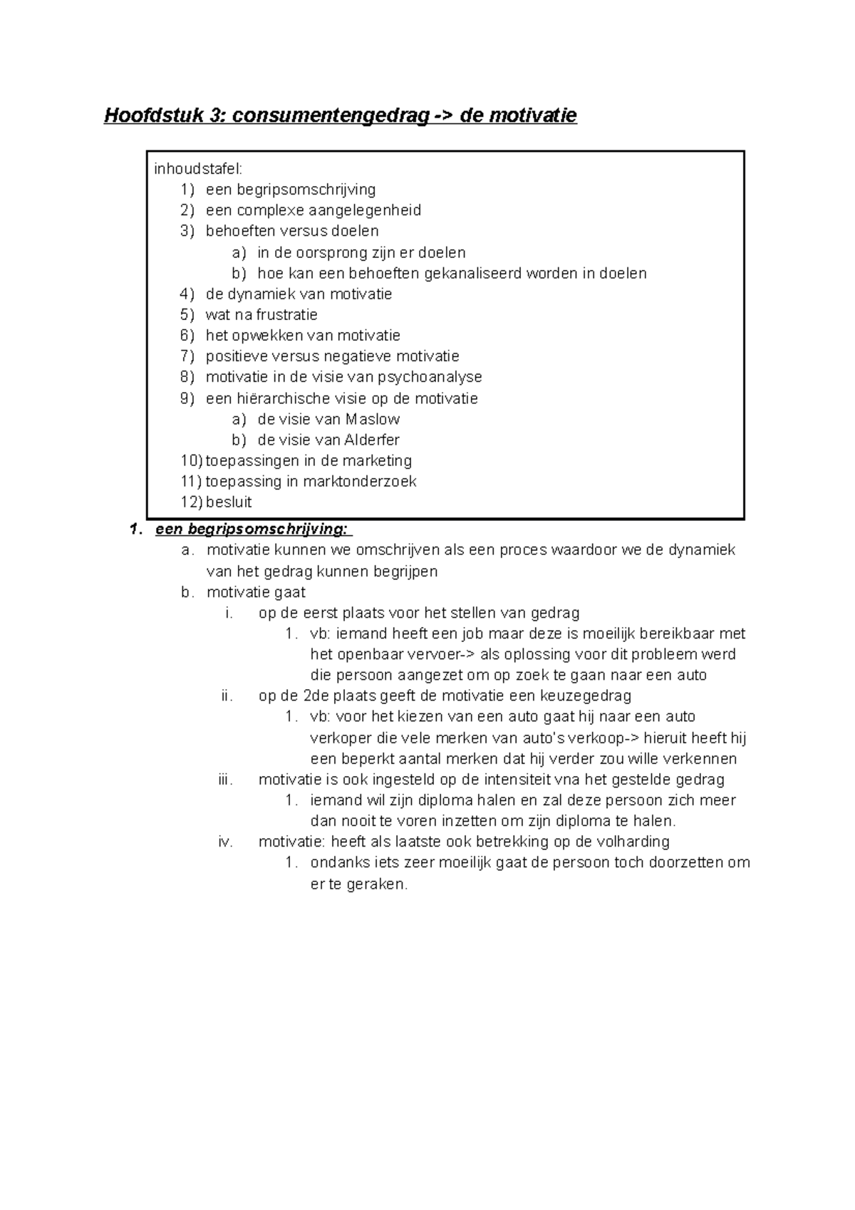Csgedrag hfd3 - Hoofdstuk 3: consumentengedrag -> de motivatie ...