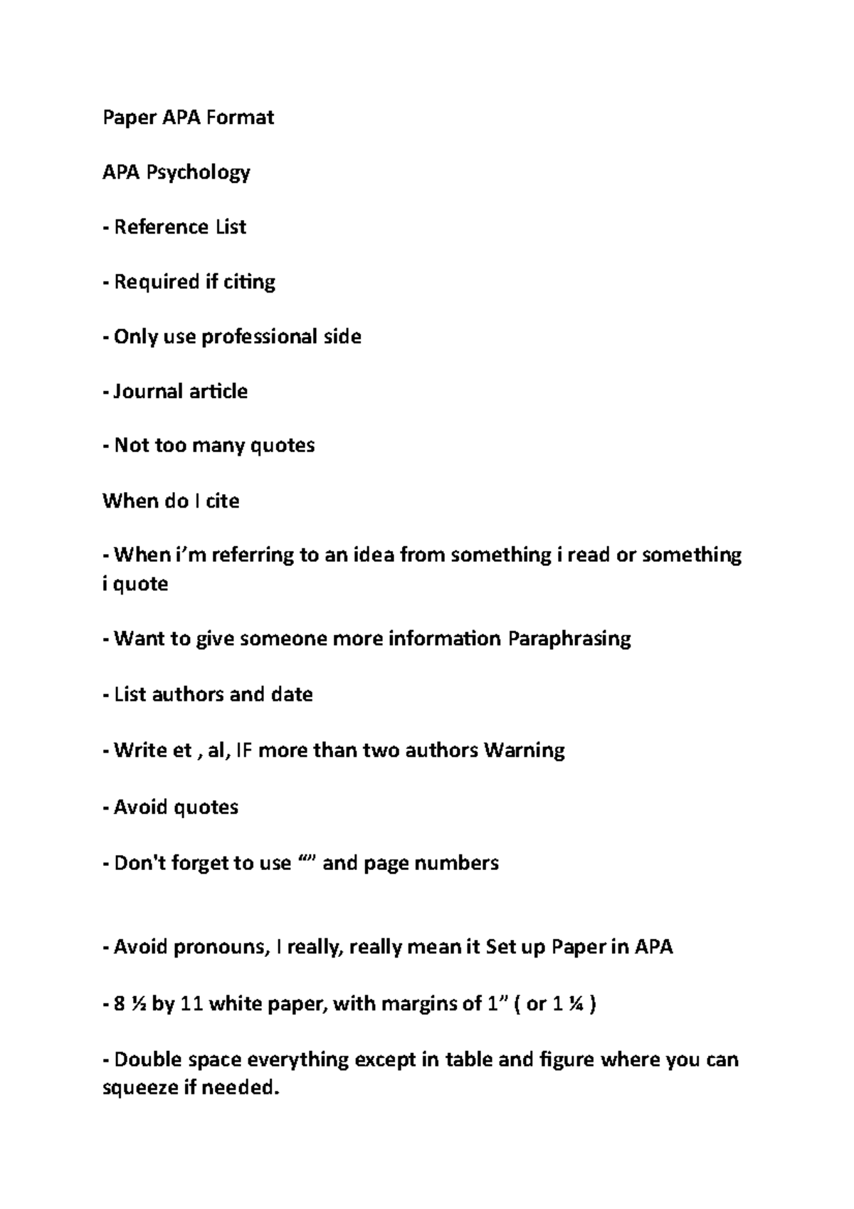 Learning Psych #4 Notes - Paper APA Format APA Psychology Reference ...