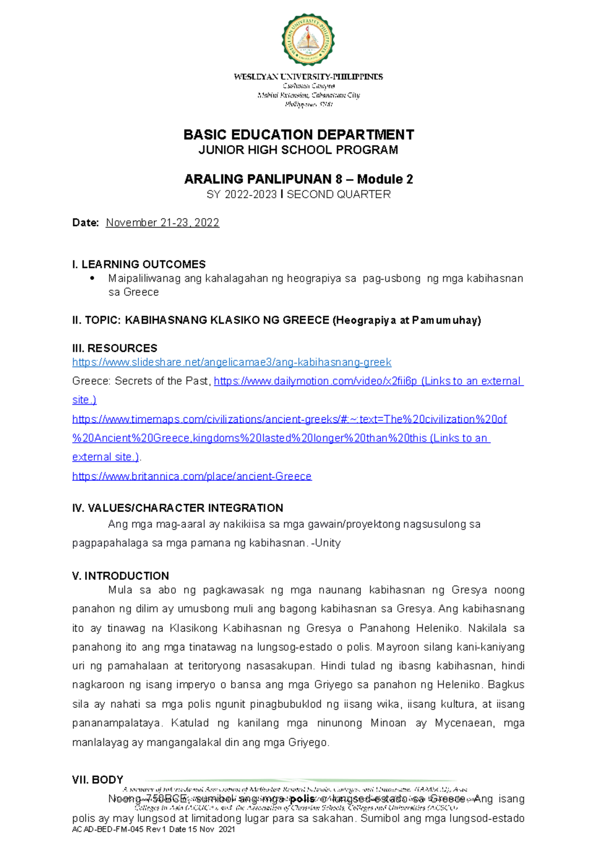 Second Semester Module 2 - Copy - BASIC EDUCATION DEPARTMENT JUNIOR ...