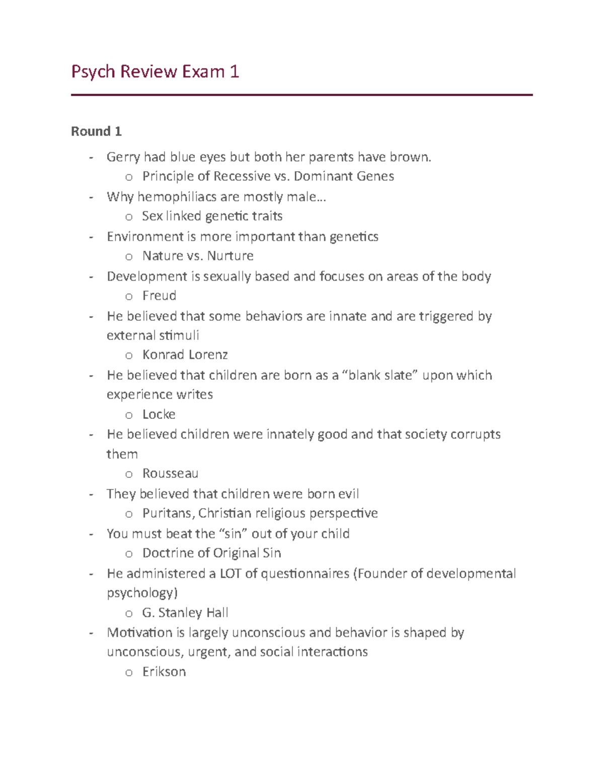 Exam 1 Review - Jeopardy for Exam 1 - Psych Review Exam 1 Round 1 Gerry ...