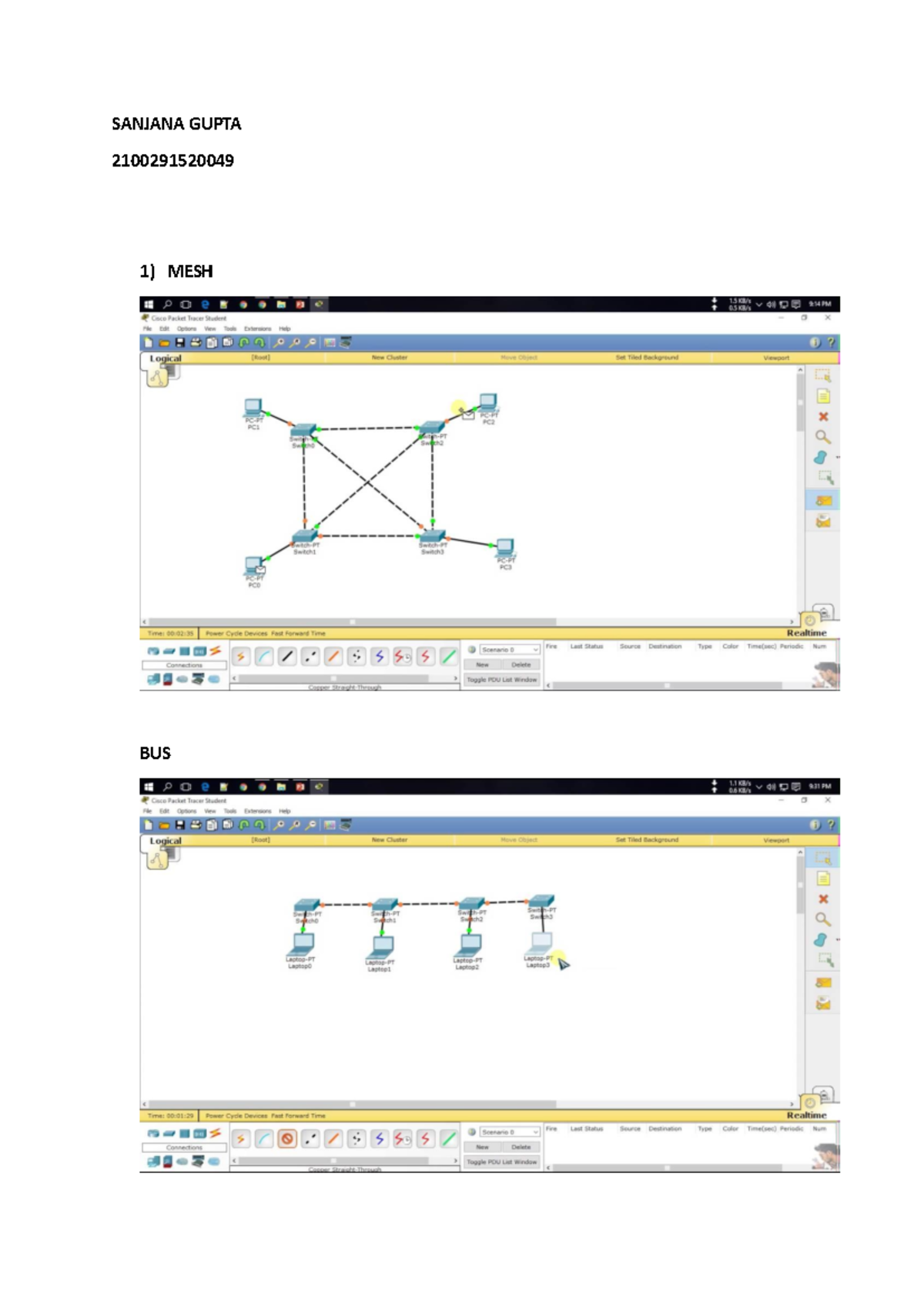 CNN - Btech - SANJANA GUPTA 2100291520049 1) MESH BUS - Studocu