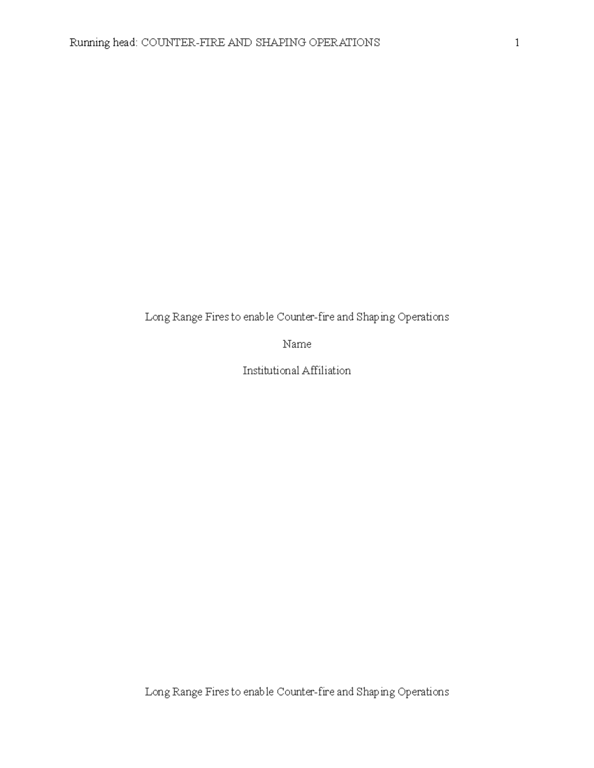 Long Range Fires to enable Counter - Quintessential to any deterrence ...