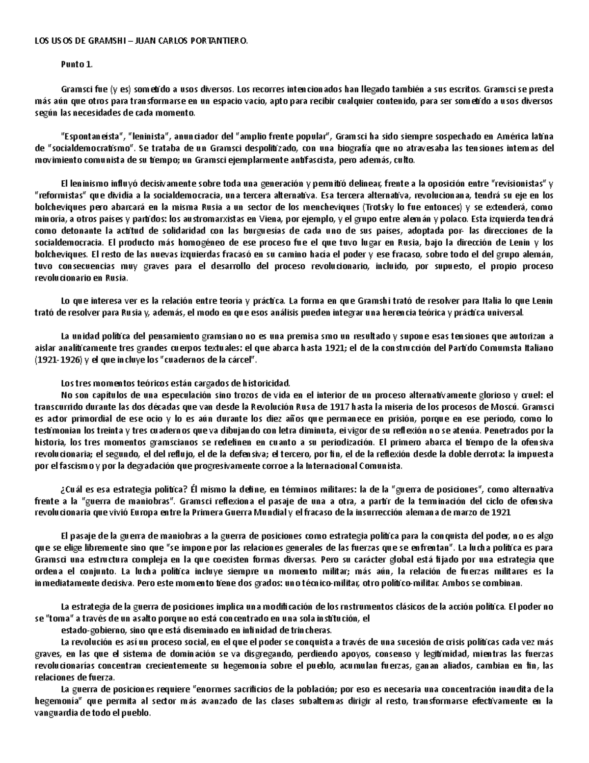 LOS USOS DE Gramshi - Apuntes 1 - LOS USOS DE GRAMSHI – JUAN CARLOS ...