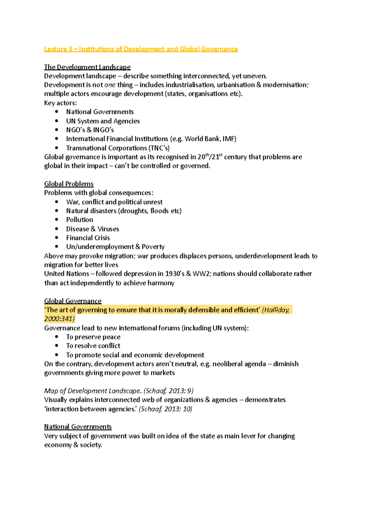 Lecture 3 - Insitutions of Development and Global Governance - Lecture ...