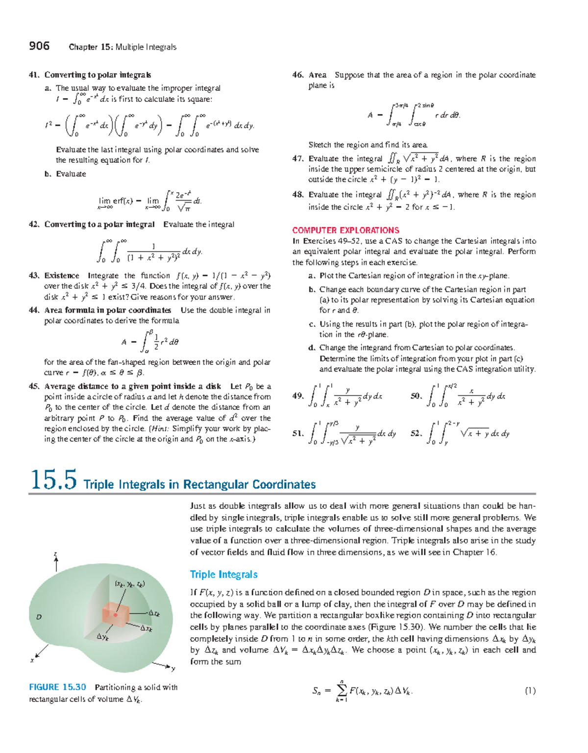 Math ch15-5 - math work - 906 Chapter 15: Multiple Integrals 41. Converting to polar integrals a ...