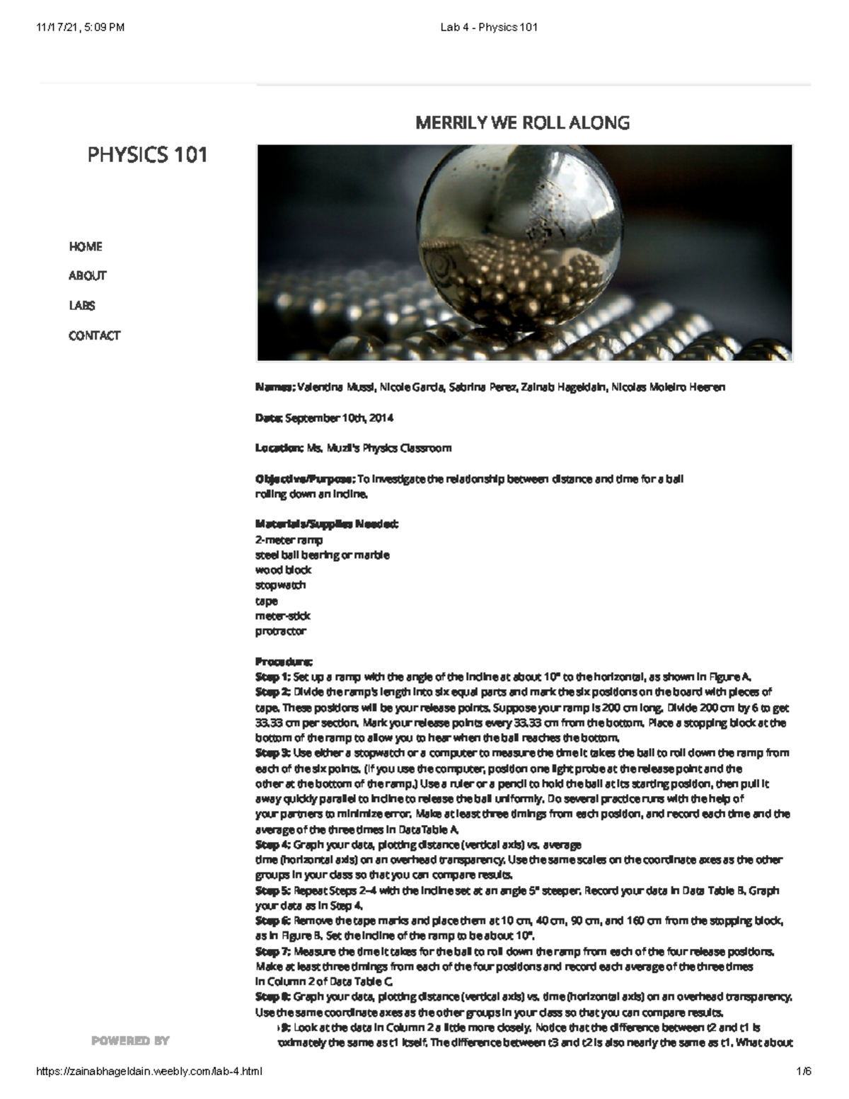 Lab 4 - Physics 101 - lab report - PHY1020U - Ontario Tech University ...