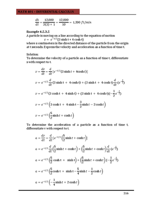 CALC 21 - CALC 21 NOTES - 106 Chapter 2 Differentiation A Graph with a ...