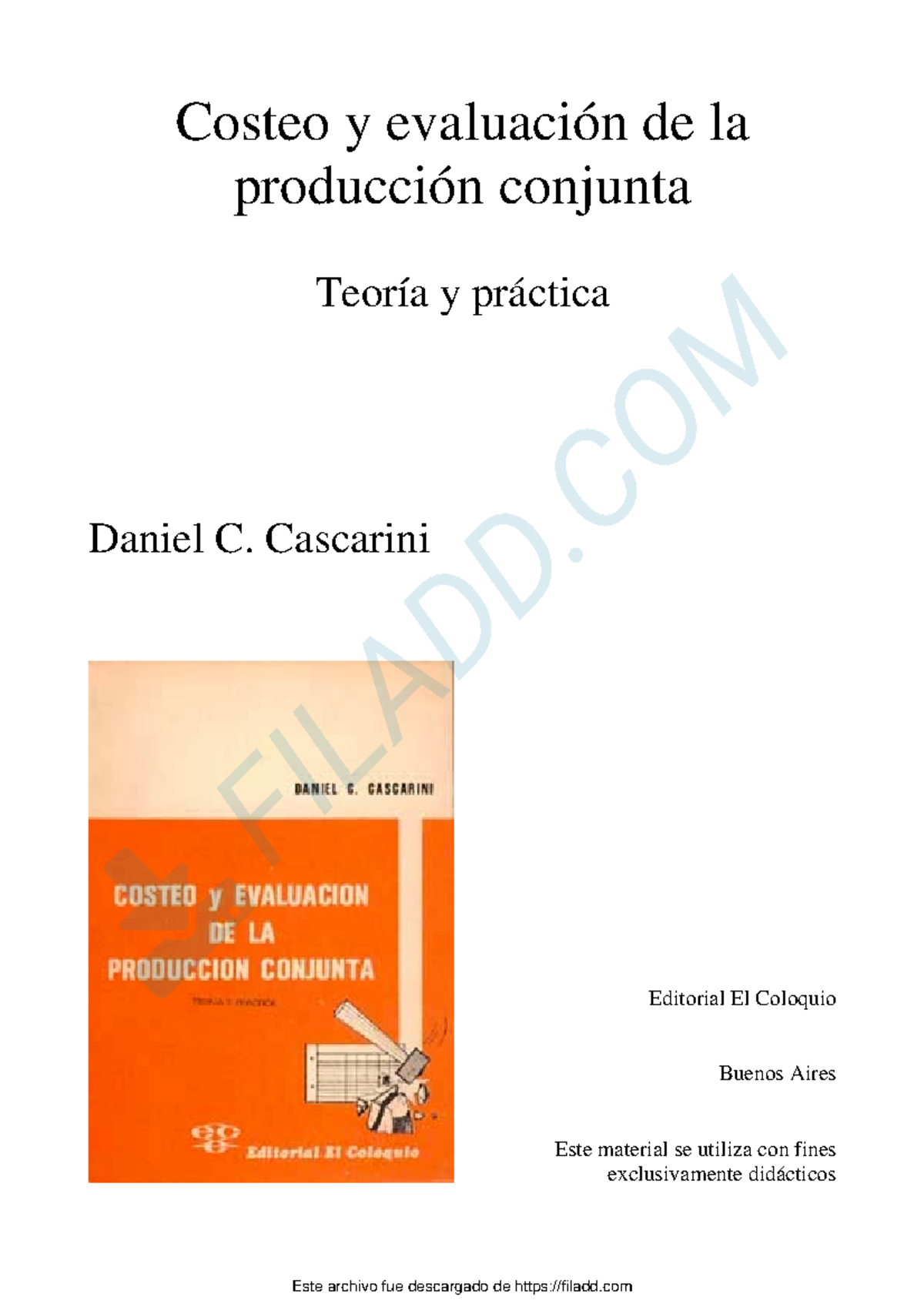 Cascarini . prod. conjunta - Costeo y evaluación de la producción ...