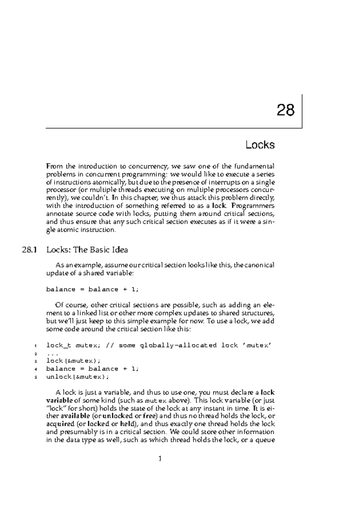 Threads Locks Thread Locks Lecture Notes Professor Yifan Zhang 28 Locks From The