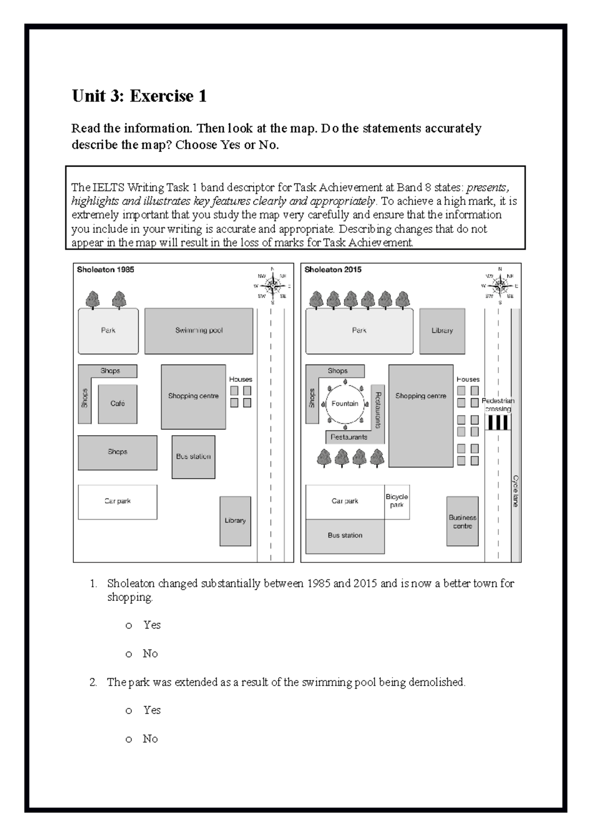 Unit 3 - Writing - Unit 3 - Unit 3: Exercise 1 Read the information ...