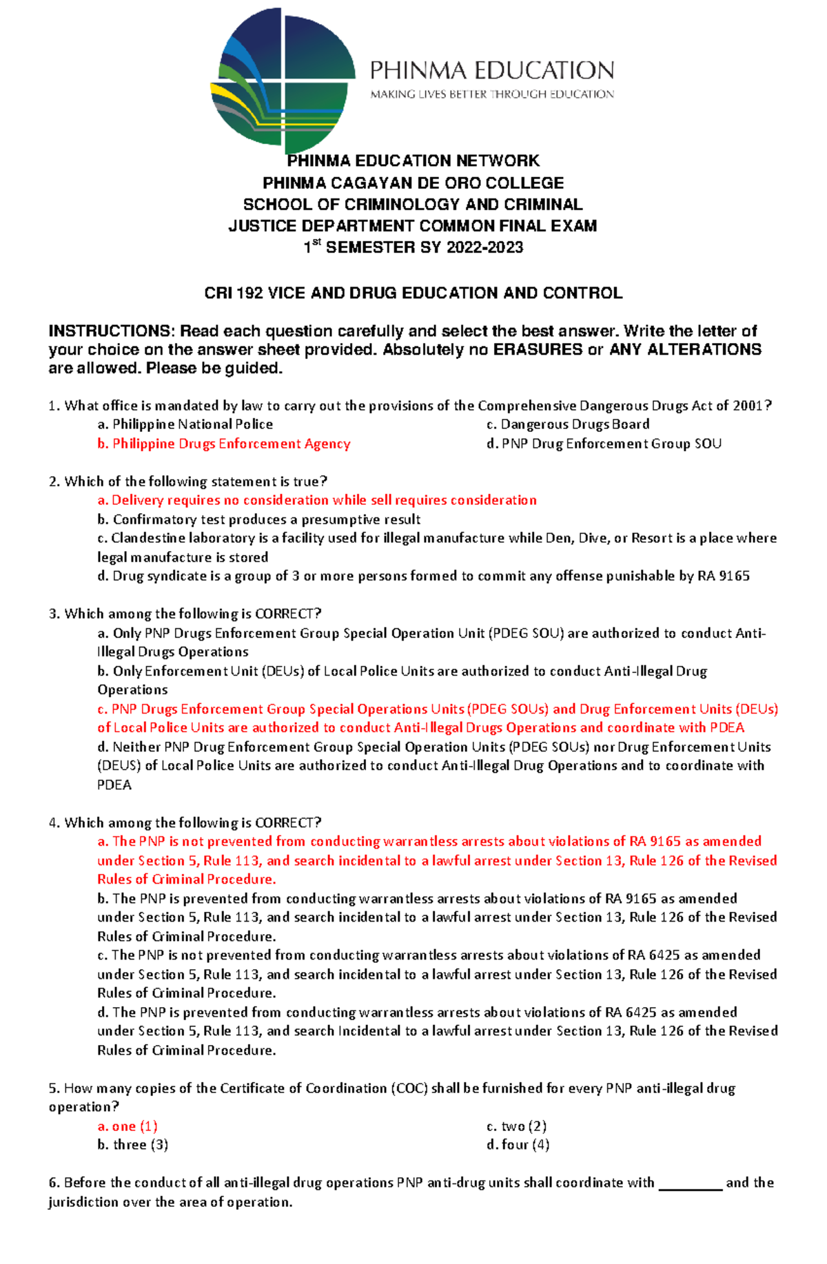 Vice Drgus Final Exam - Study study study - CRI 192 VICE AND DRUG ...