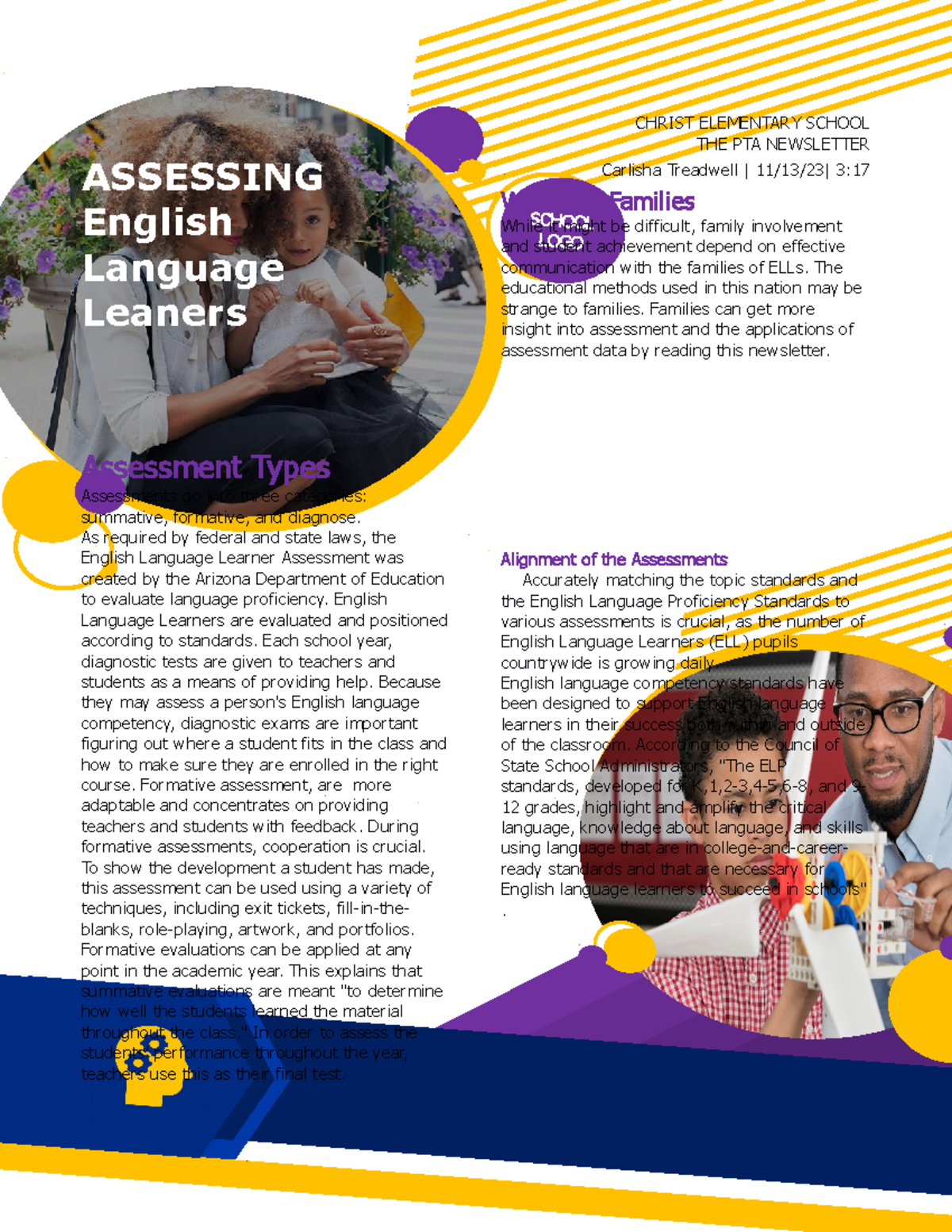 Assessing English Language Leaners Carlisha Treadwell - PARENT TEACHERS ...