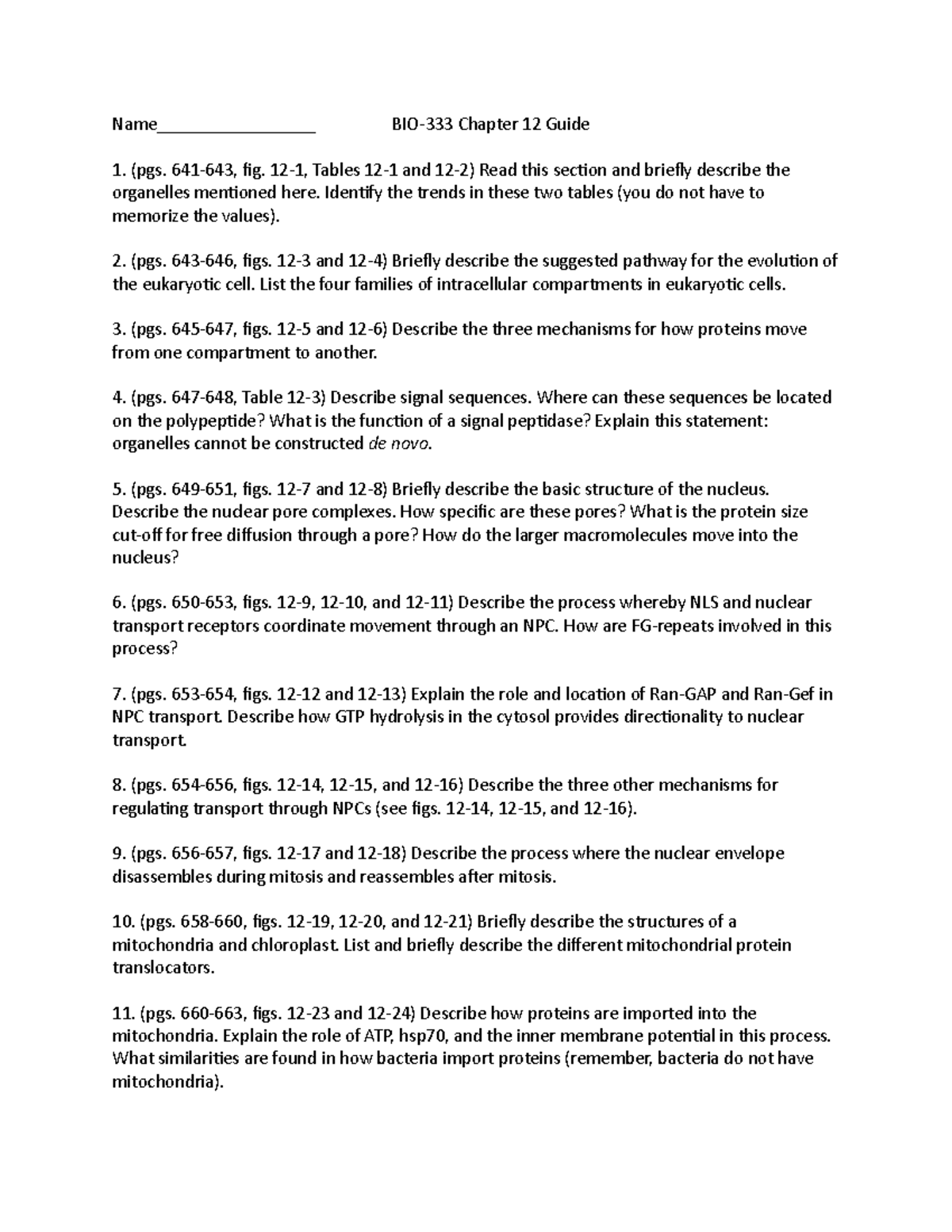 BIO-333 CH12 Guide - Worksheet no answers - Name_________________ BIO ...