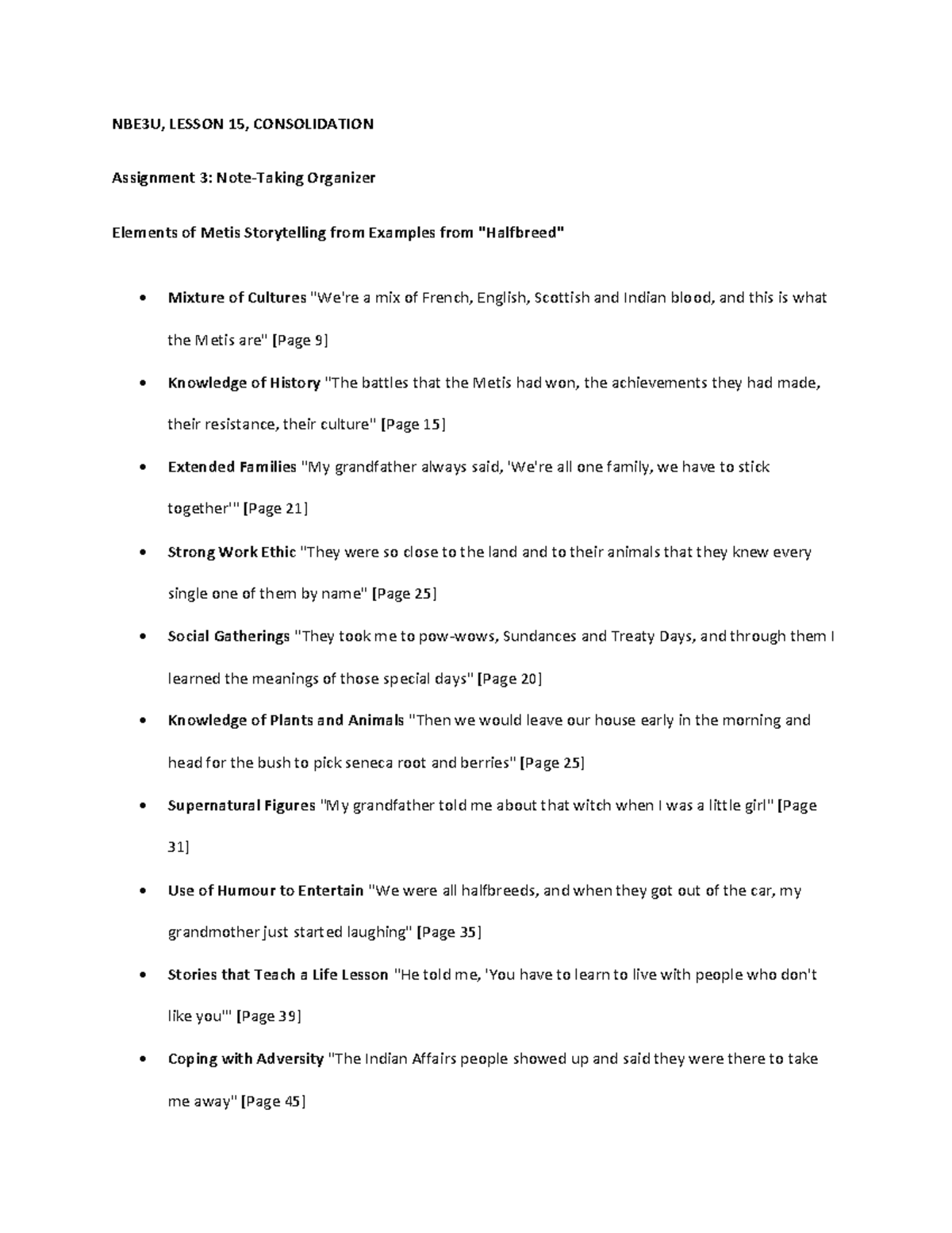 English/NBE3U Lesson 15/ UCDSB E LEARNING - NBE3U, LESSON 15 ...