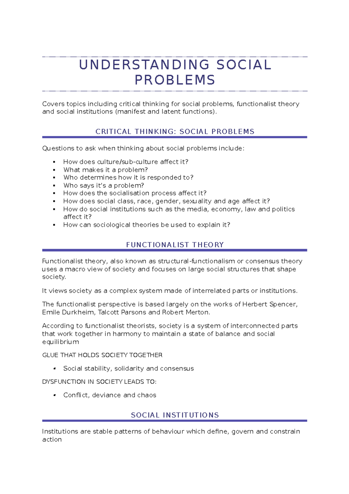 Understanding Social Problems 5 - U N D E R S TA N D I N G S O C I A L ...