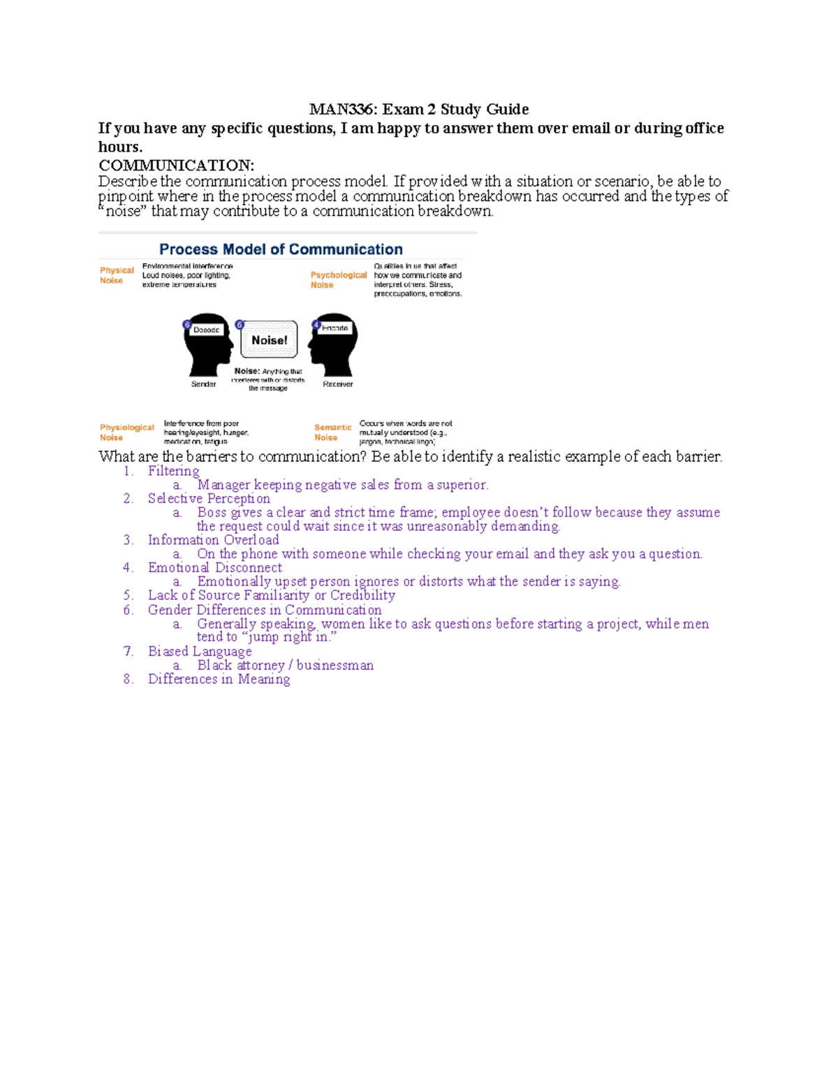 MAN 336 Exam2 Study Guide - MAN336: Exam 2 Study Guide If you have any specific questions, I am ...