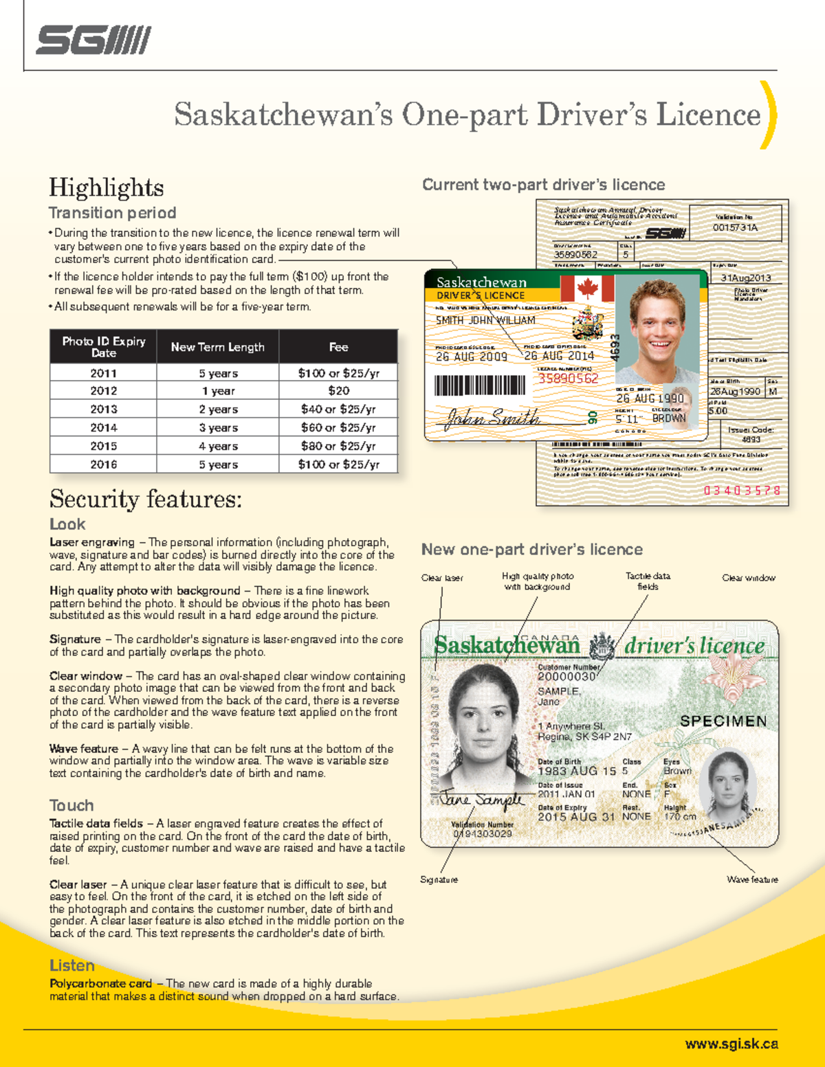 Onepart drivers licence backgrounder - Saskatchewan’s One-part Driver’s ...