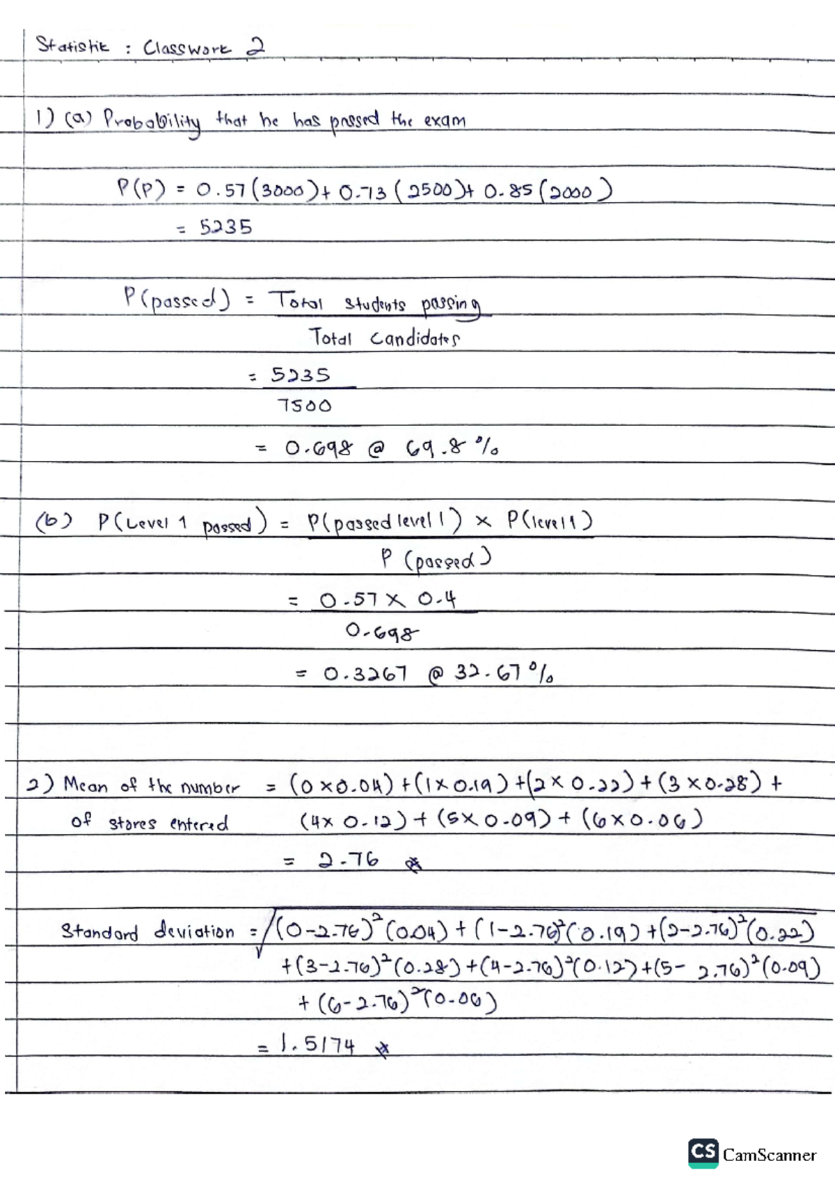 Quiz 2 - Probability - Statistics And Probabillity - Studocu
