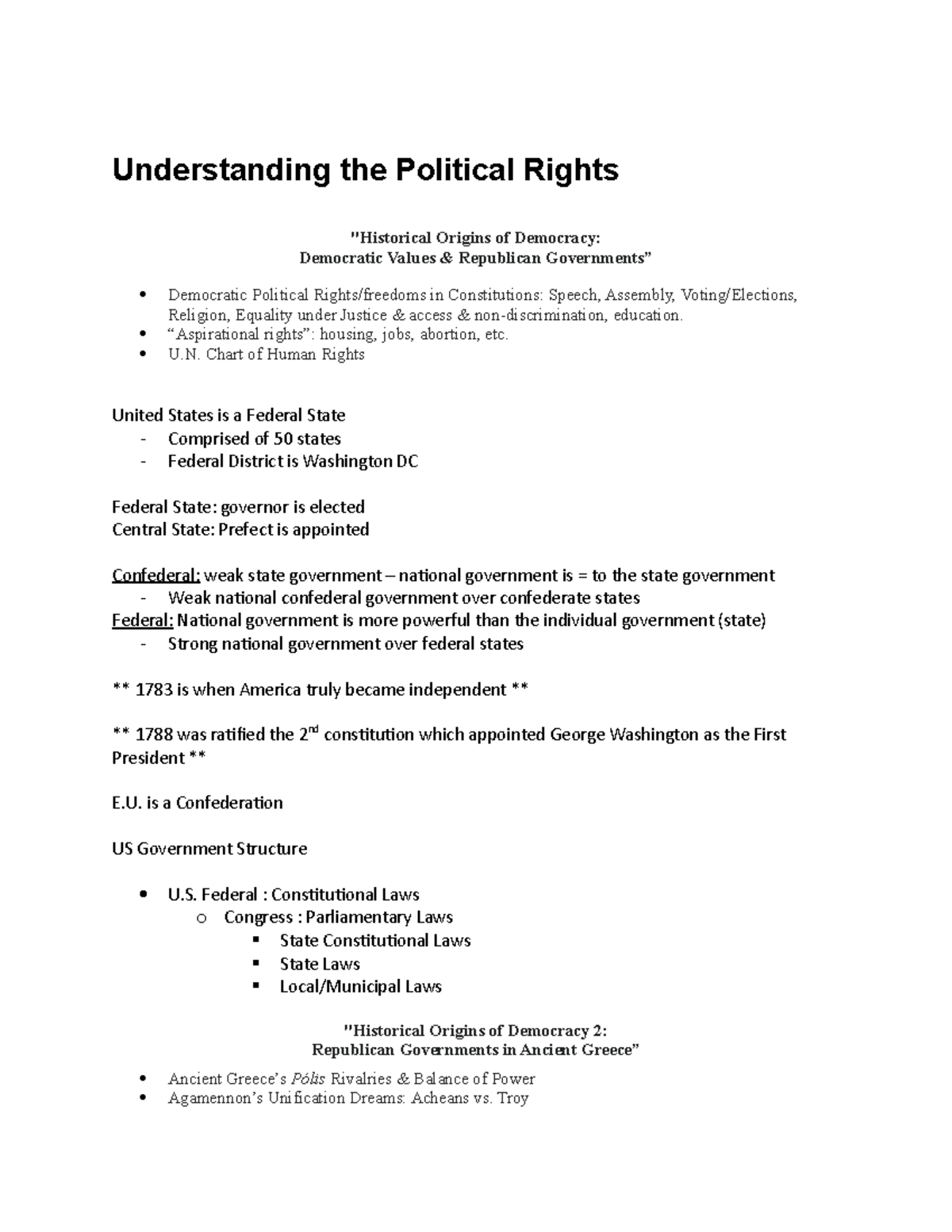 Democracy Notes - Understanding the Political Rights "Historical ...