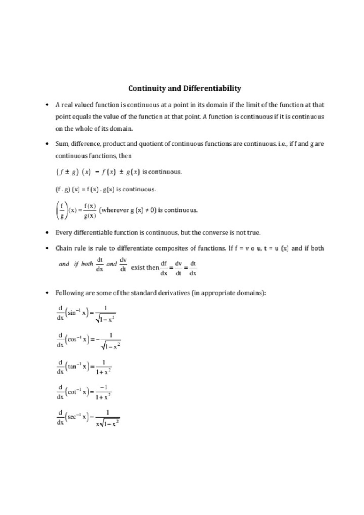 Continuity and differentiability - Engineering Mathematics - Studocu