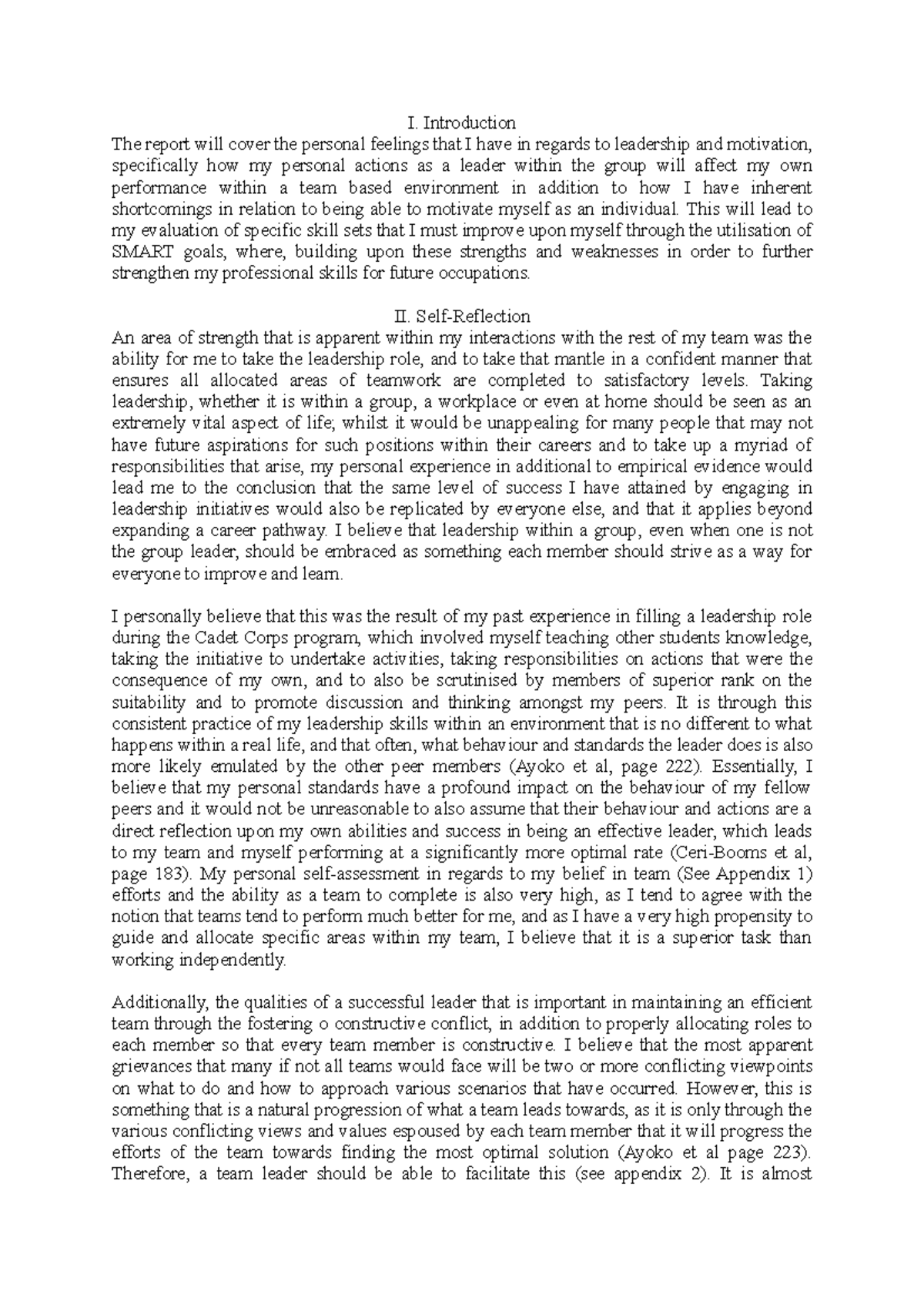 Sample PDR Report - I. Introduction The report will cover the personal ...