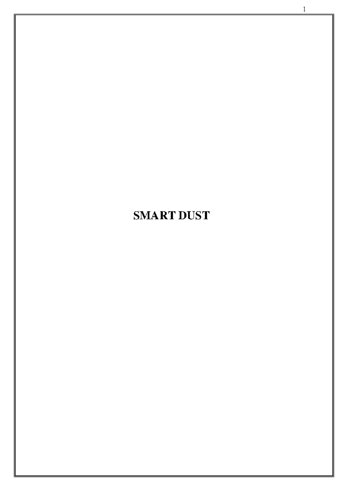 Smart Dust Seminar Report - SMART DUST Table of Contents 1 1 ...