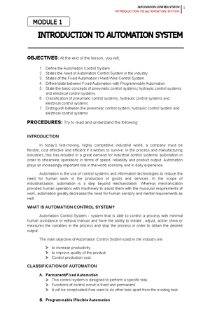 Module 1 - Motor Control - MOTOR CONTROL 1 MODULE 1 MOTOR CONTROL ...
