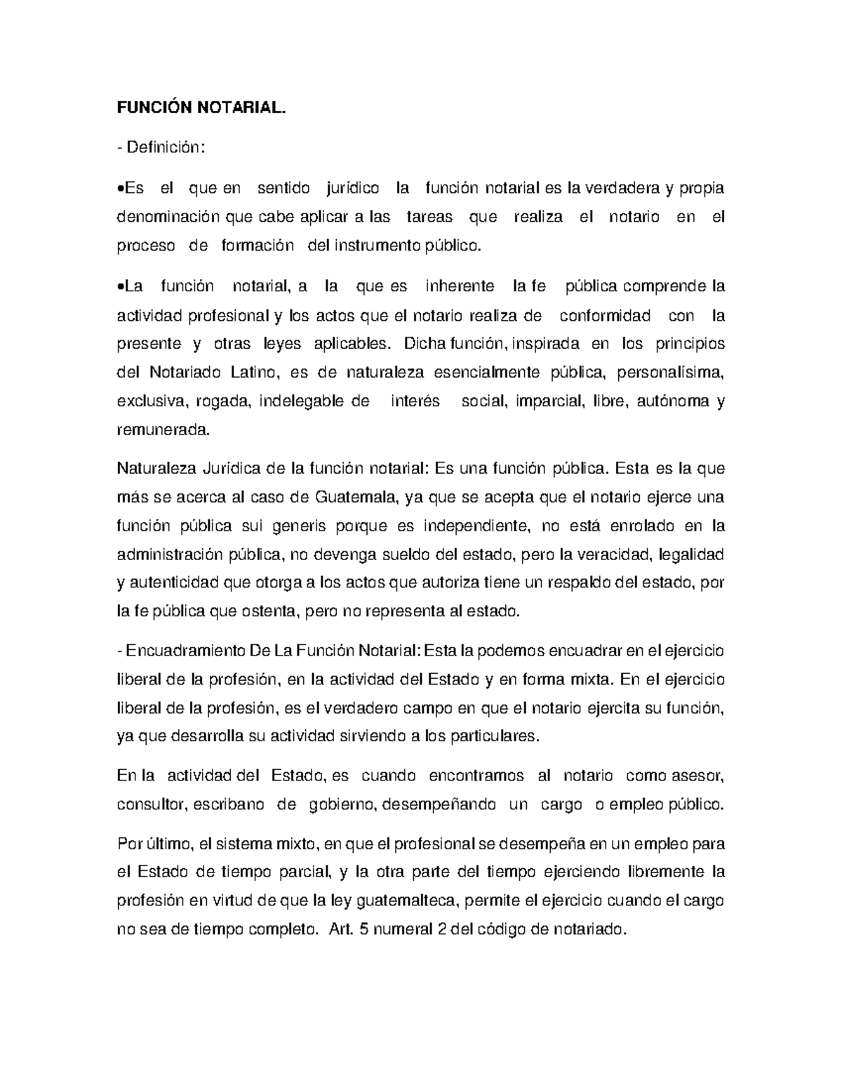 Función Notarial - FUNCIÓN NOTARIAL. Definición: Es el que en sentido jurídico la función ...