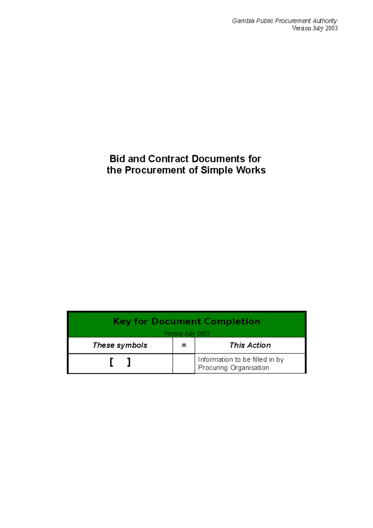 Tender Invitation Letter in Doc - Version July 2003 Bid and Contract ...