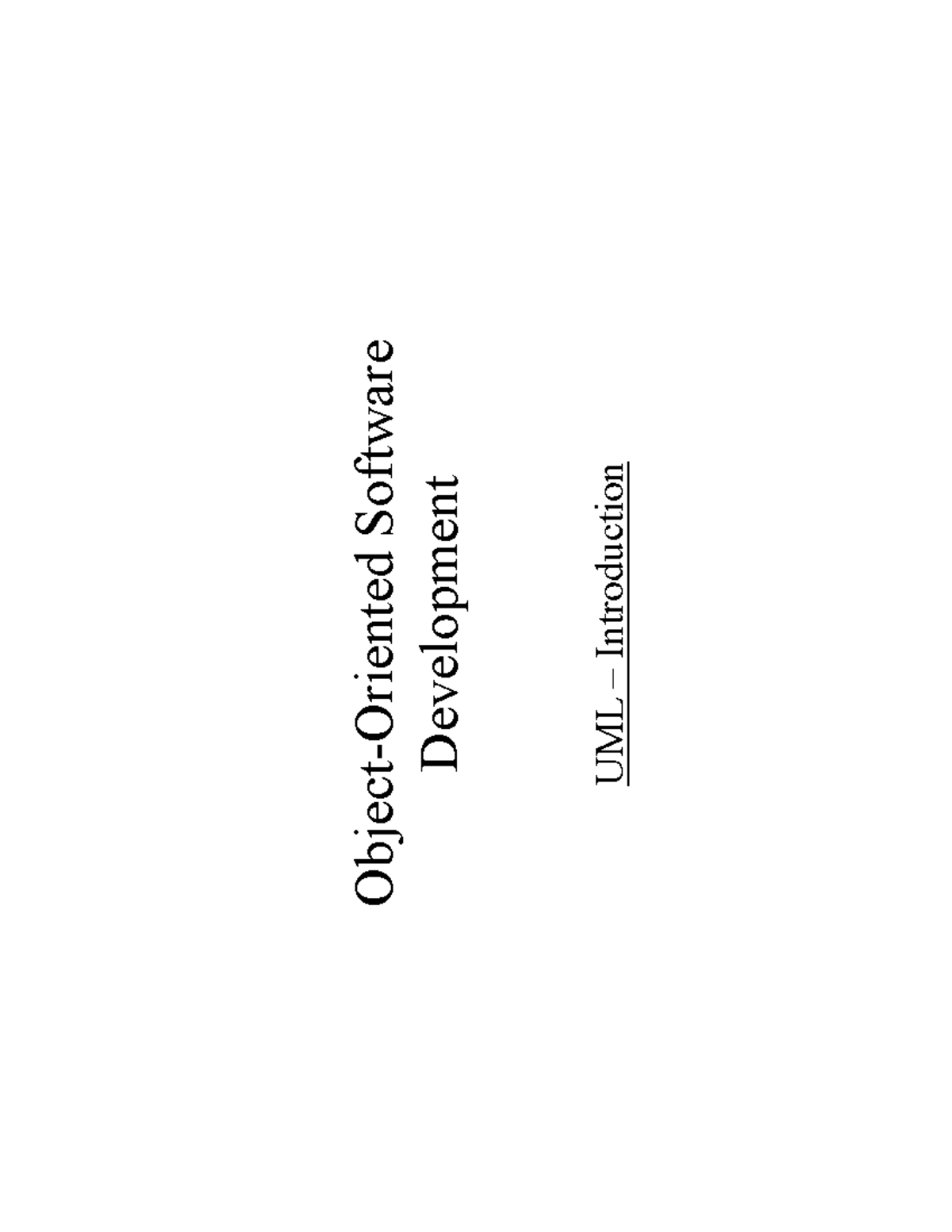 UML Introduction - Object-Oriented Software DevelopmentUML ...