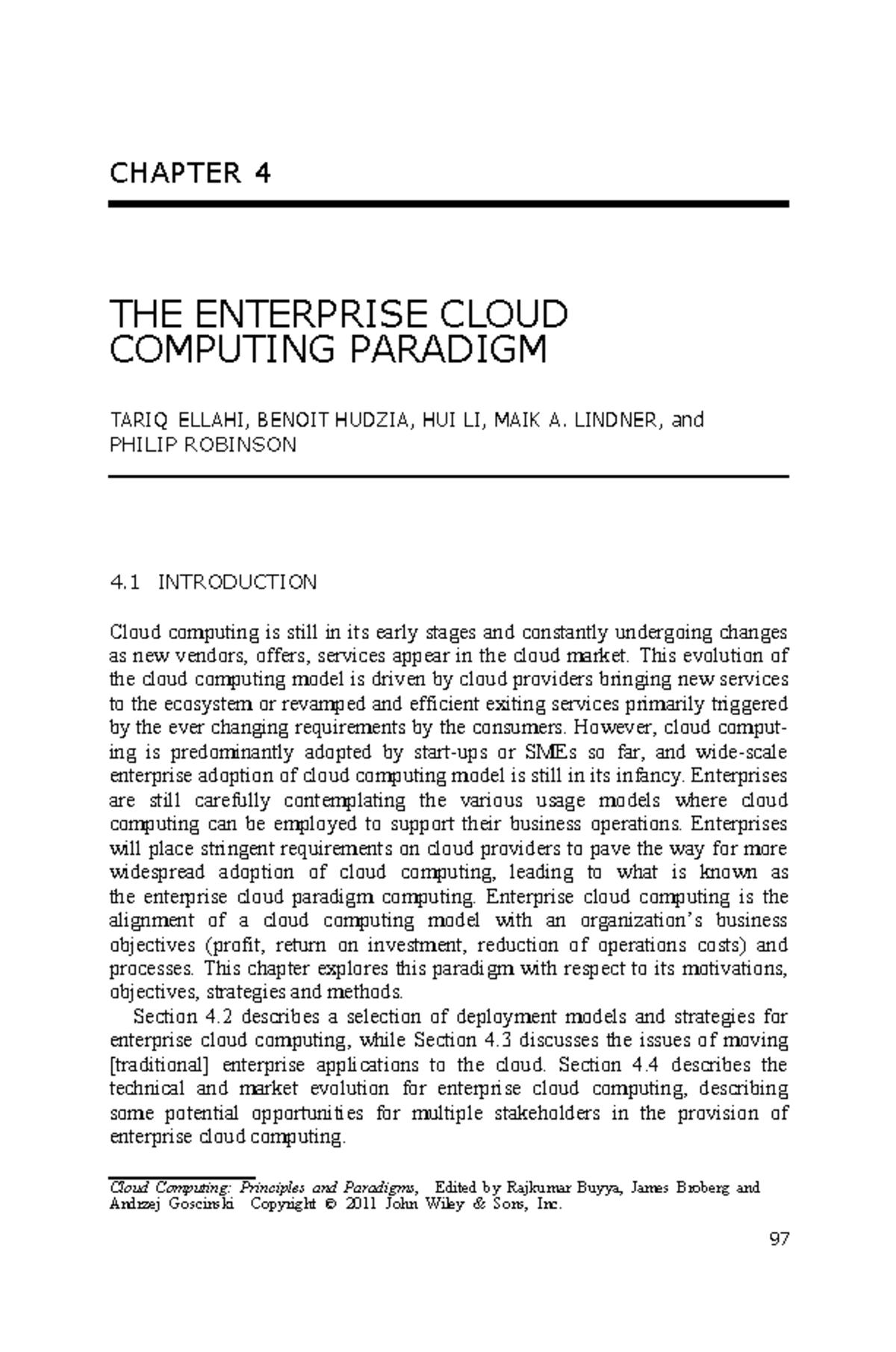 Module 2 part 2 CC - Cloud computing - CHAPTER 4 THE ENTERPRISE CLOUD COMPUTING PARADIGM TARIQ ...
