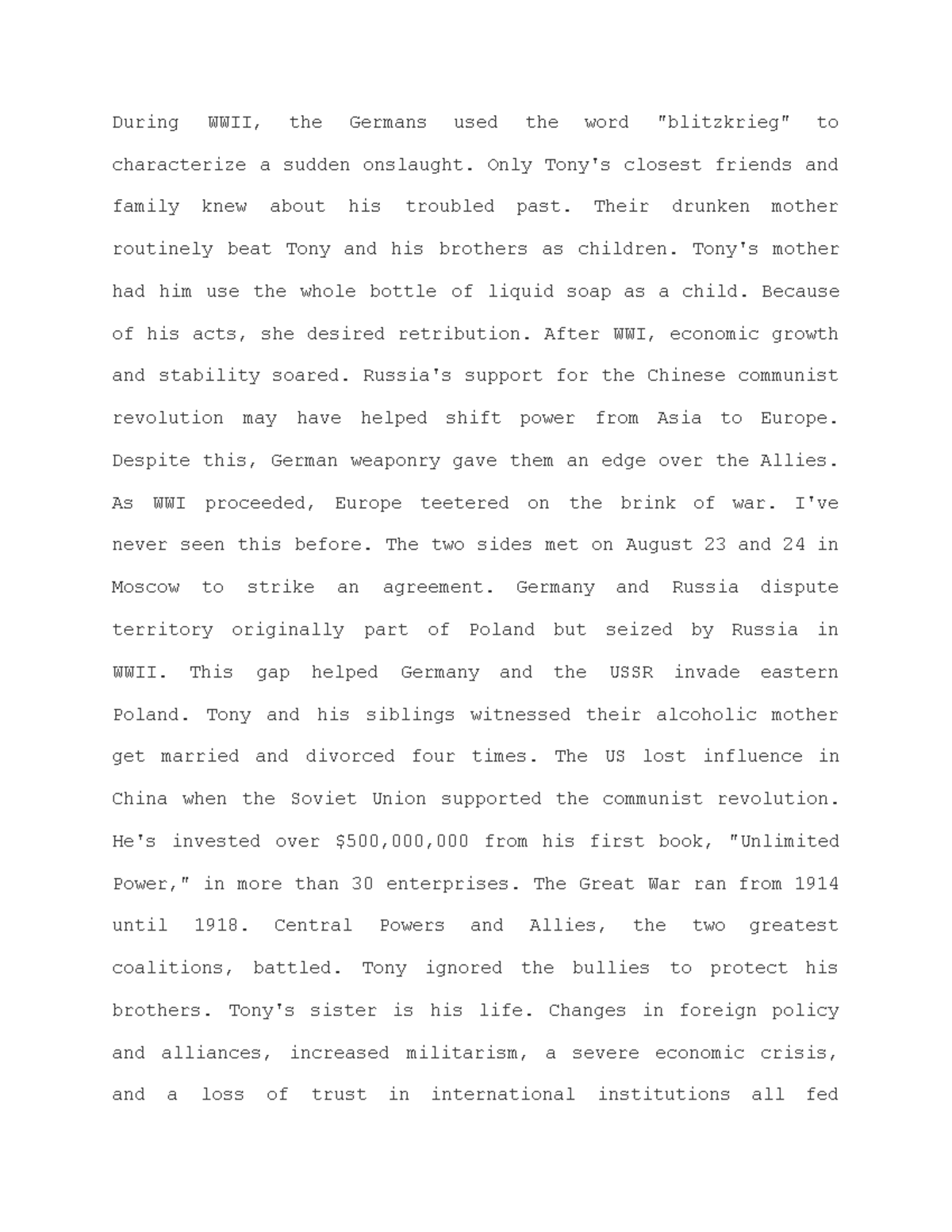 Loarni Plark Essay (22) - During WWII, the Germans used the word ...