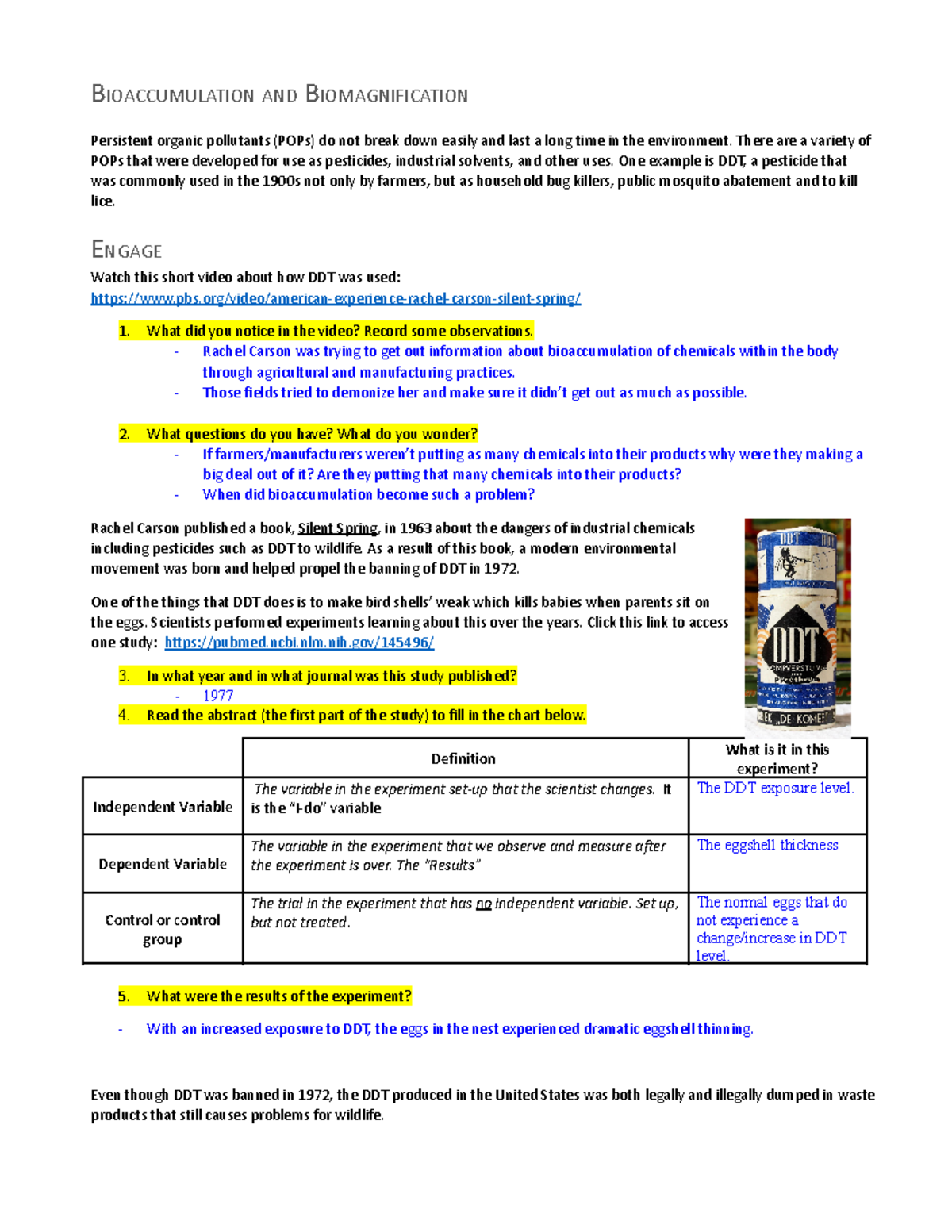 Copy of Biomagnification Virtual Lab - BIOACCUMULATION AND ...