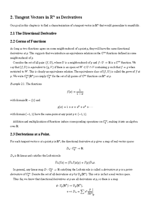 8 The Tangent Space - Notes for An Introduction to Manifolds by Tu. - 8 ...