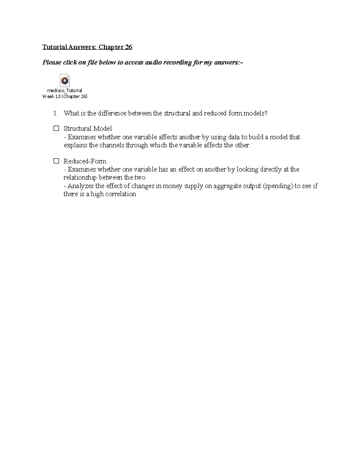 Tutorial Answers Chapter 26 Tutorial Answers Chapter 26 Please Click On File Below To