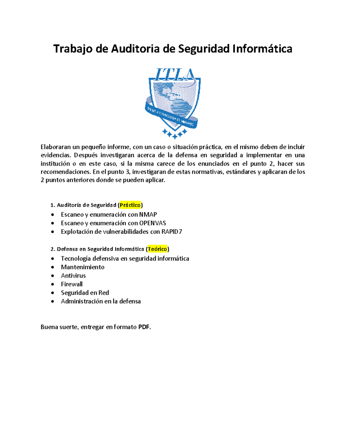 Trabajo de Auditoria de Seguridad Informática - Trabajo de Auditoria de Seguridad Inform·tica ...