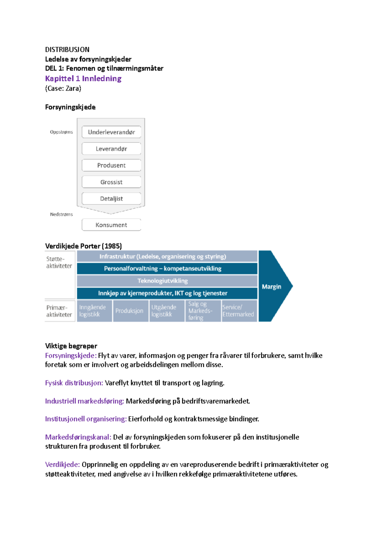 Distrubusjon øveark til eksamen - DISTRIBUSJON Ledelse av forsyningskjeder DEL 1: Fenomen og ...