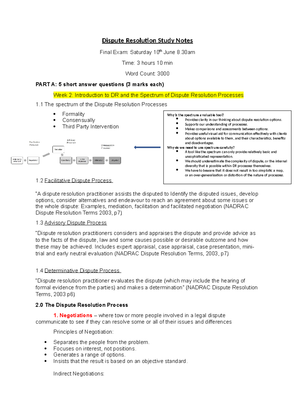Dispute Resolution Study Notes - Includes expert appraisal, case ...