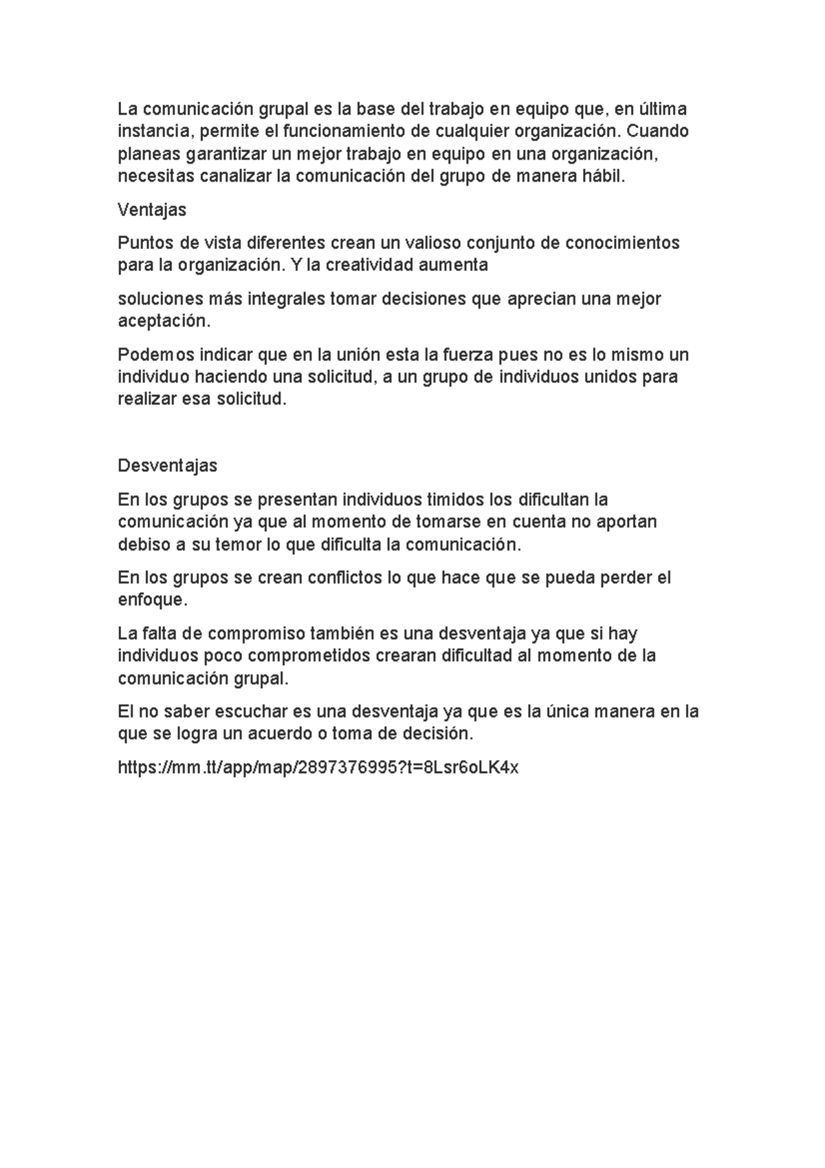 Info mapa mental - La comunicación grupal es la base del trabajo en equipo que, en última ...