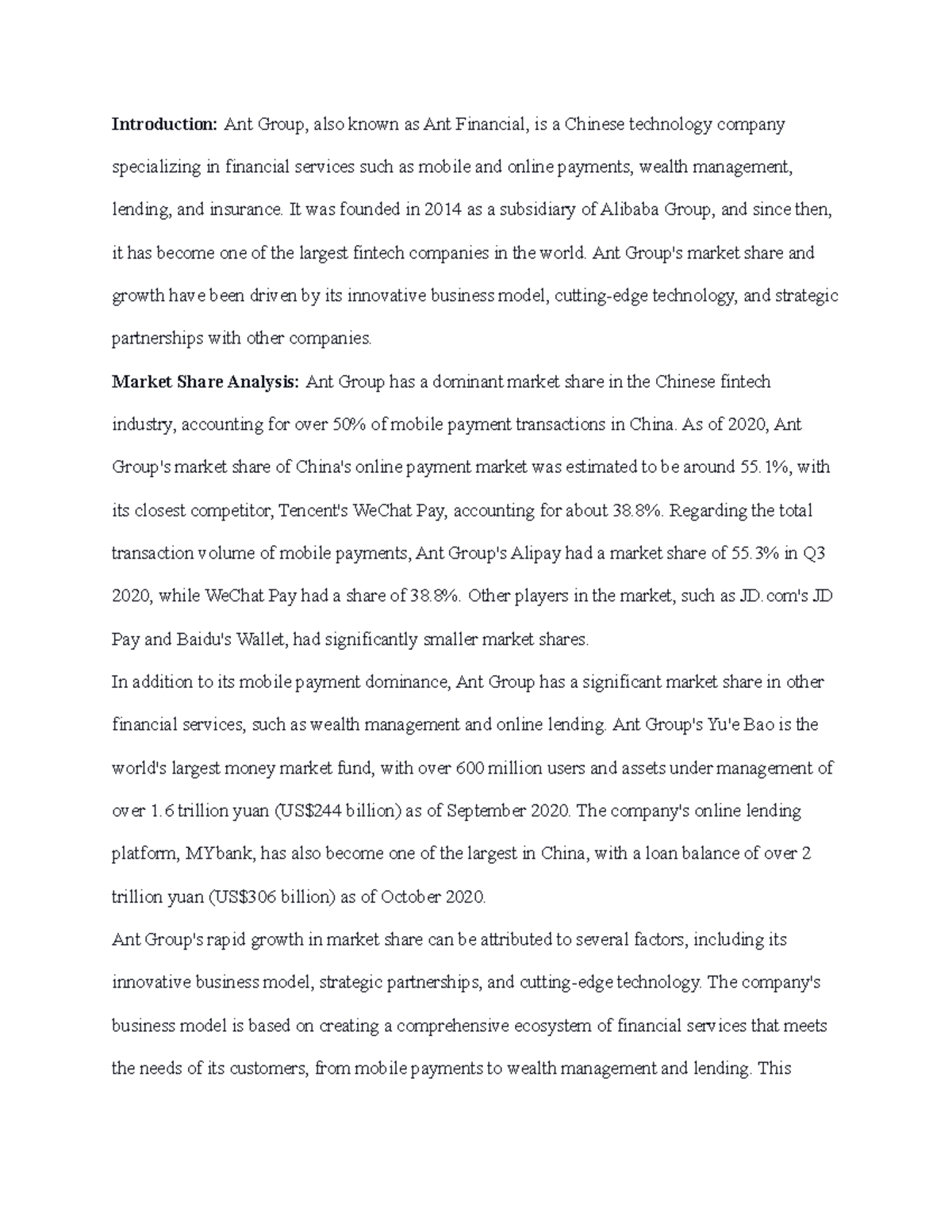 Ant Group 36 - Introduction: Ant Group, also known as Ant Financial, is ...