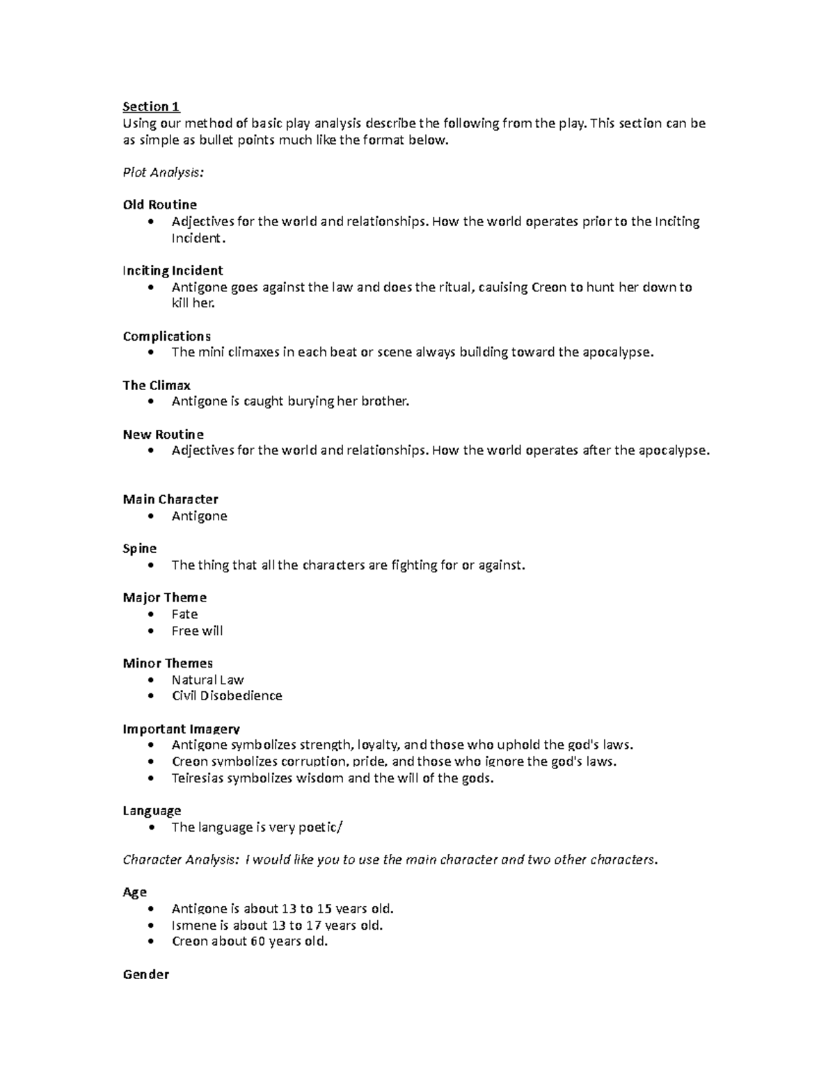 Action Analysis - n/a - Section 1 Using our method of basic play ...