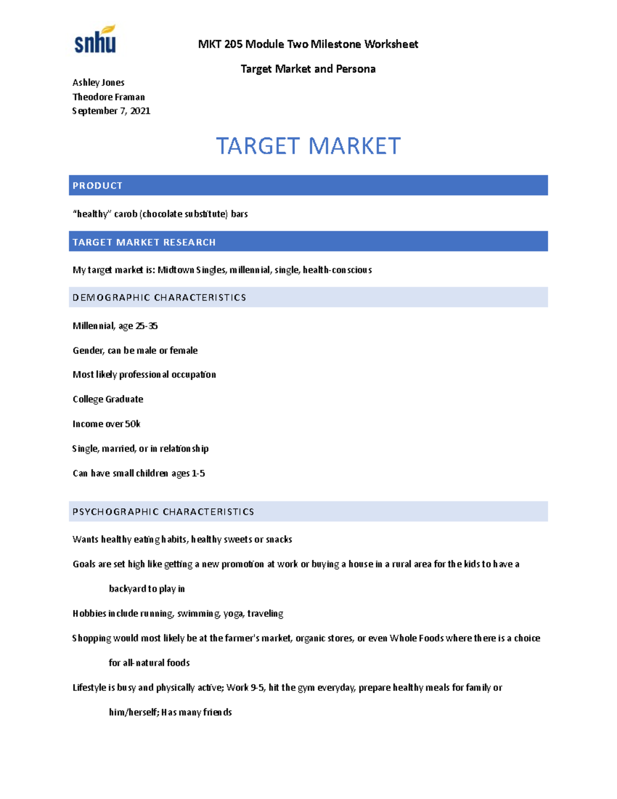 MKT205 Module Two Milestone part 1 - MKT 205 Module Two Milestone ...