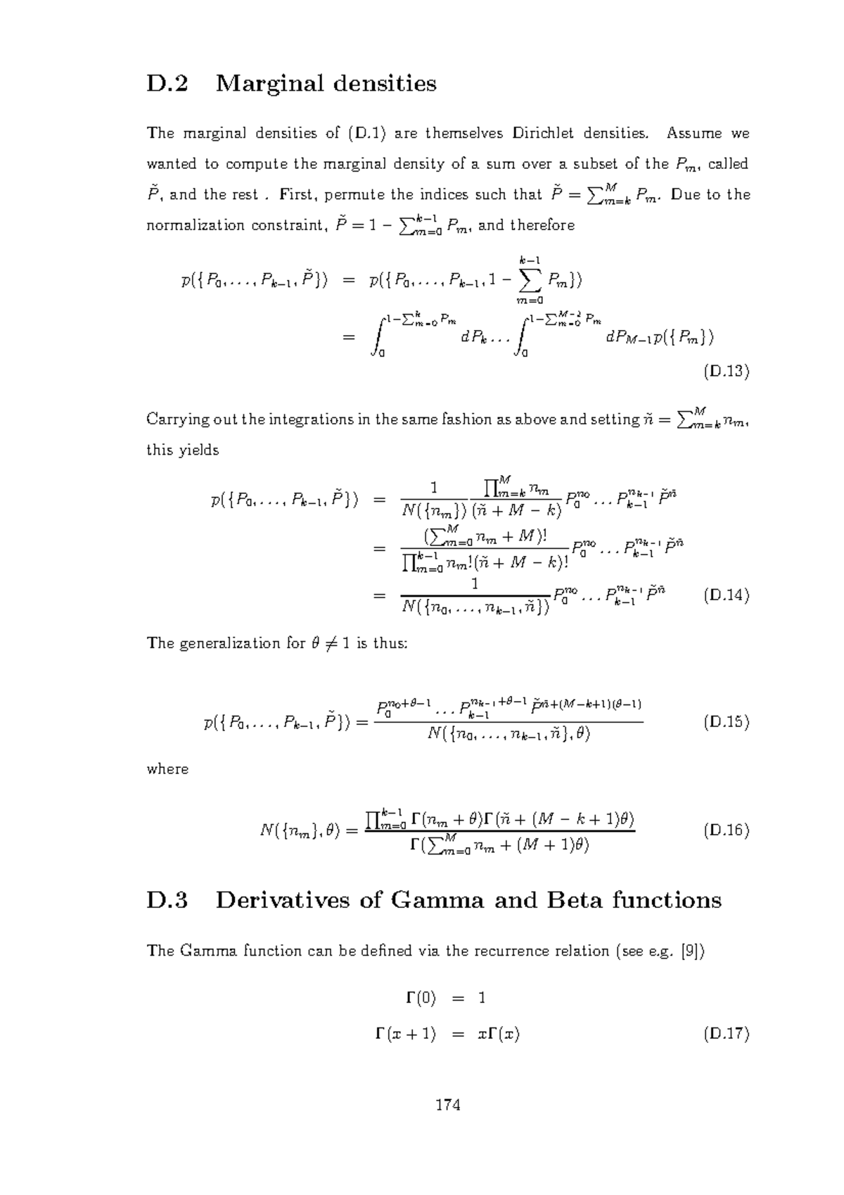 Bayesian behaviour 24 - D Marginal densities The marginal densities of ...