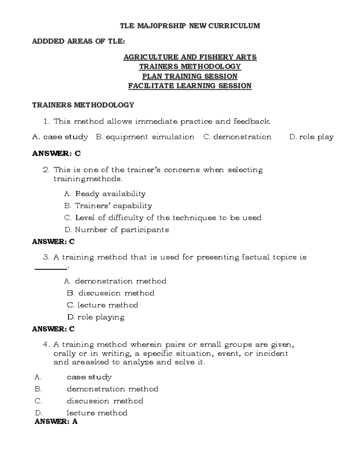 TLE Reviewer NEW Curriculum - TLE MAJ 0 PRSHIP NEW CURRICULUM ADDDED ...