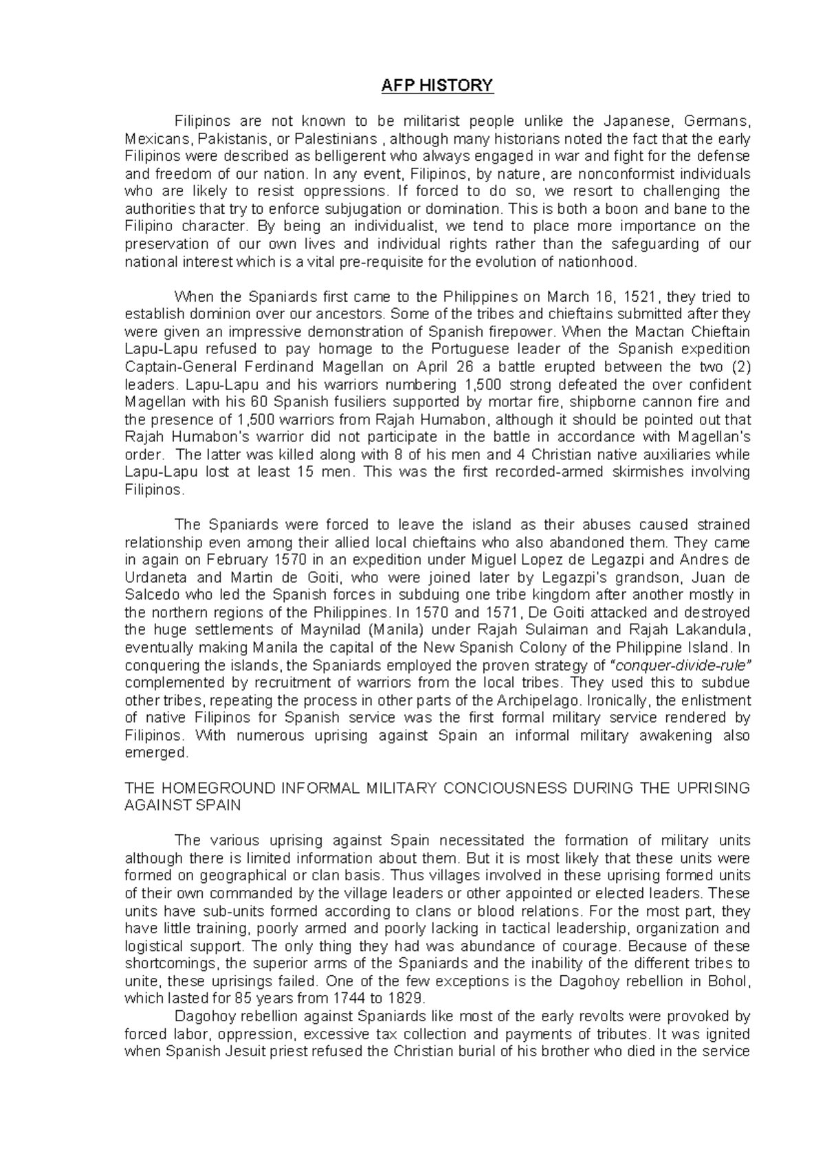 Military History - dfwefwegfref - AFP HISTORY Filipinos are not known ...