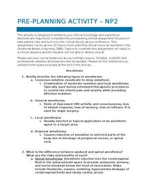 Pre-Plan incivility & Violence - PRE-PLANNING ACTIVITY – NP This ...