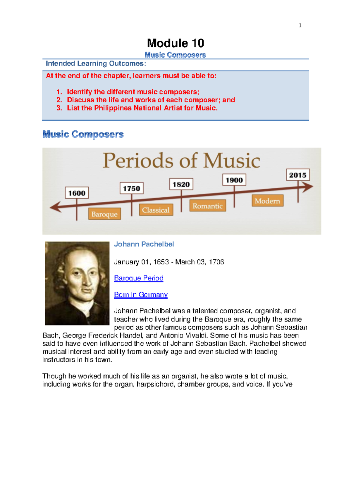 Module 10 - Module 10 Intended Learning Outcomes: At the end of the ...