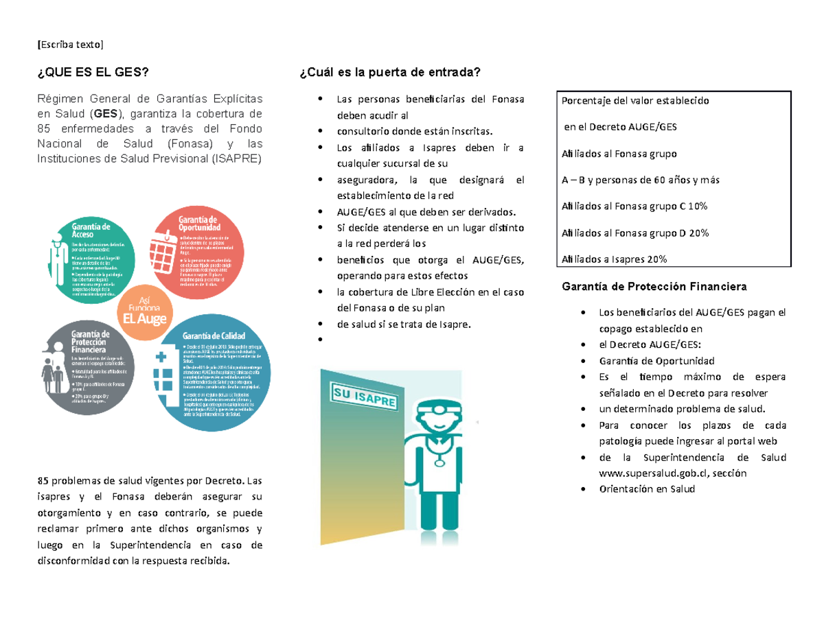 QUE ES EL GES trabajo - ngsdfdsfsdfsfs - [Escriba texto] ¿QUE ES EL GES ...
