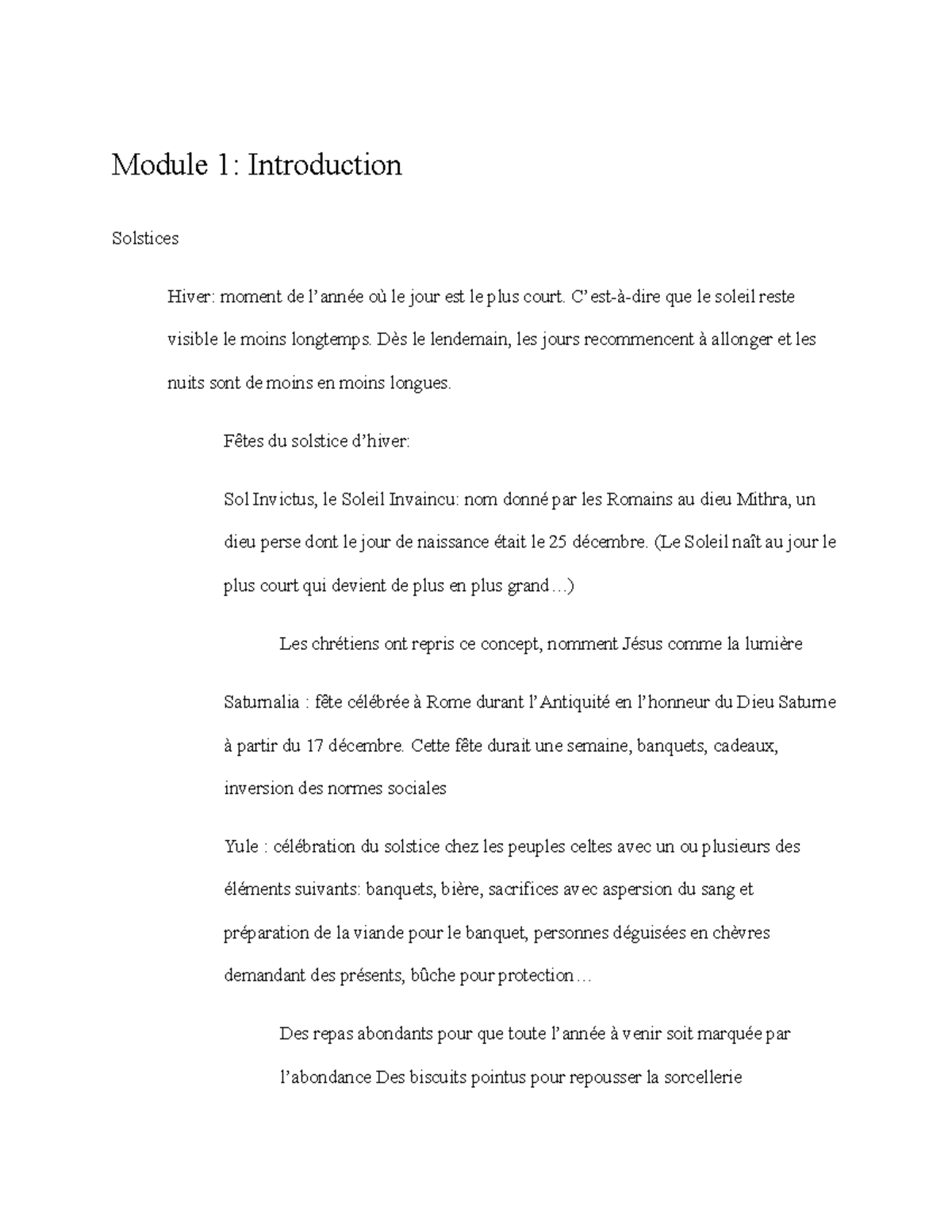 SRS 1510 Notes - Module 1: Introduction Solstices Hiver: moment de l ...
